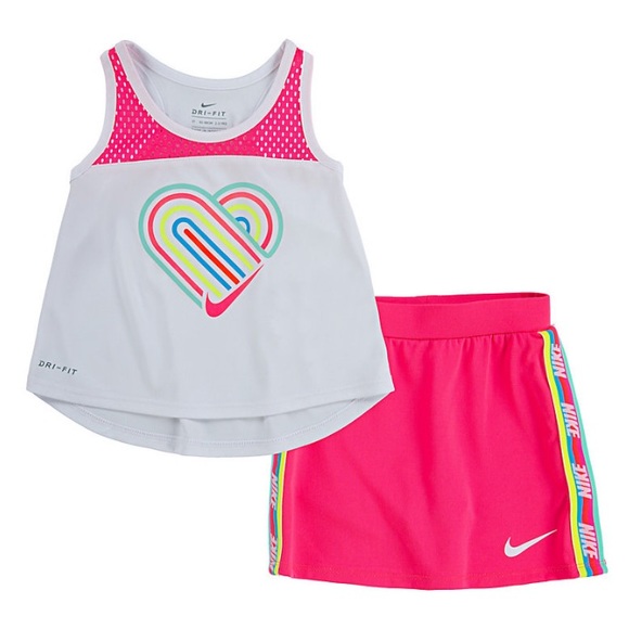 Nike | Matching Sets | Nike Rainbow Cute Pink Skort Top Set 500 | Poshmark